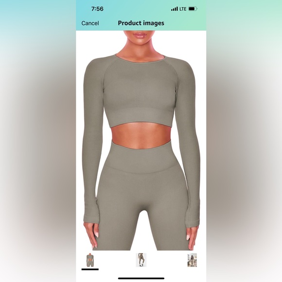 Tops | Tan Workout Set | Poshmark